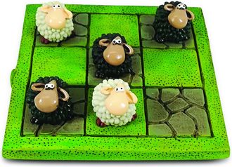 Paolo Chiari 3562 Schaf Bianche Vs schwarz, Marmoresin, Mehrfarbig, 13.5 x 13.5 x 7 cm