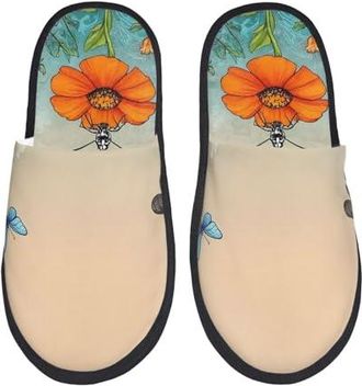 Generic Plantes Et Insectes Color&eacute;s Homme Femme Chaussons Confortable Pantoufles Respirantes Slippers Pour Int&eacute;rieur Ext&eacute;rieur Automne L