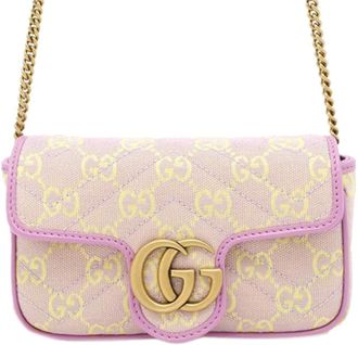 Gucci Hobo Bags - Super Mini GG Marmont Matelasse GG Canvas Flap Cro - Gr. unisize - in Orange - f&uuml;r Damen