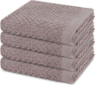 ROSS Harmony 4er Set Handt&uuml;cher - 50x100 cm, Walkfrottee 520 g/m&sup2;, 100% Baumwolle - Saugstark, Volumin&ouml;s & Weich, Hautfreundlich mit Eleganter Saum-Sticker