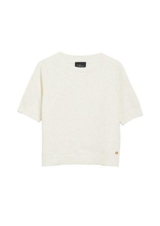 s.Oliver Black Label Strickpullover melierte Optik, Materialmix mit Wolle, Rundhalsausschnitt