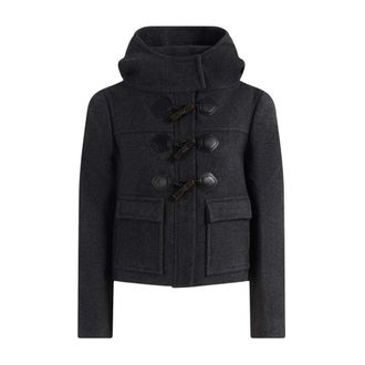 Ganni Duffle Coat Mini aus Wolle - - Jackets - Damen - Grau - XS