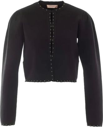 Twinset Cardigan &agrave; Embellissements - Femme - Pulls - Noir - Taille: 36 FR