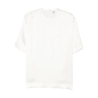 Toteme Satin Tee - Femme - Tops - Blanc - Taille: 38 FR