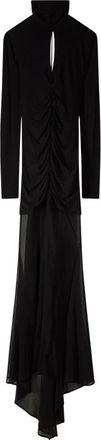 Patrizia Pepe Draped Viscose Dress - - Dresses - Damen - Schwarzk - M