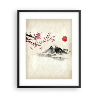 Arttor Poster Schwarzrahmen Deko 40x50cm Aquarell asiatisch Landschaft Wandposter Art Prints Wanddeko Bild Wand Kunstdruck Wandbilder Dekoration Wohnzimmer S