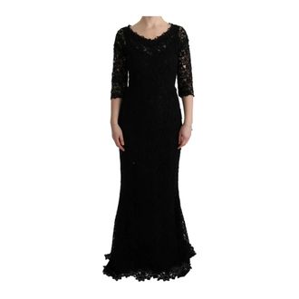 Dolce & Gabbana Schwarzes Spitzen Etuikleid Rundhalsausschnitt - - Dresses - Damen - Schwarzk - S