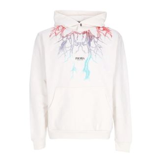 Phobia Archive Bicolor Lightning Print Hoodie - - Sweatshirts & Hoodies - Herren - Wei&szlig; - XL