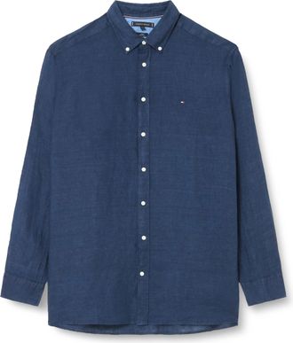 Tommy Hilfiger Herren Hemd Freizeithemd, Blau (Carbon Navy), 4XL