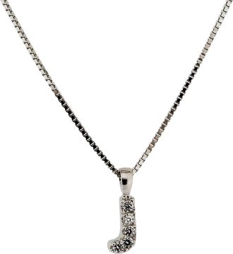 Orphelia Damen-Kette mit Anhänger 925 Silber rhodiniert Zirkonia weiß Rundschliff 42 cm-Alphabet/J