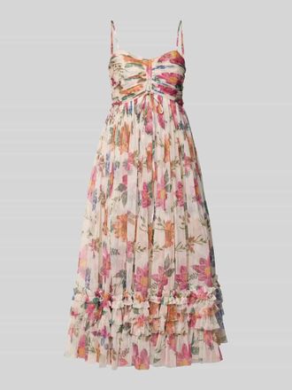 Lace & Beads Cocktailkleid aus Mesh im Stufen-Look