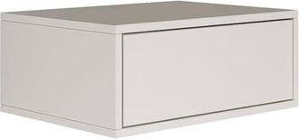 Selsey Nachttisch Hängend Schwebender Weiß Farbe 50B x 36T x 20,8H cm Nachtschrank mit Schublade in Minimalistischer - Push-to-Open - Skandinavischen Platzsp