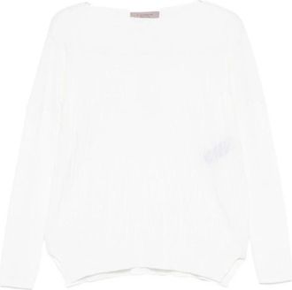 D.exterior Femme, Pulls, Blanc, Taille: 40 FR Maille ras du cou