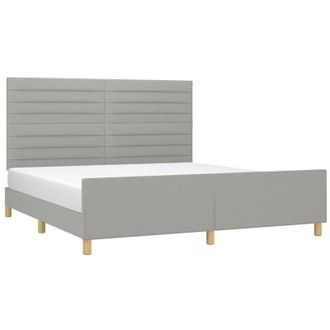 vidaXL Bettgestell ohne Matratze Hellgrau 160x200 cm Stoff Vidaxl