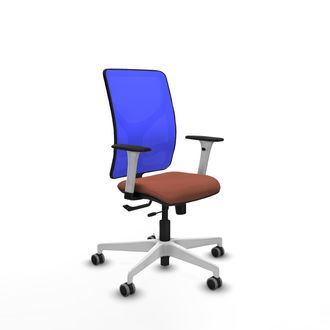 Piqueras y Crespo Schreibtischstuhl mit Rollen aus Gummi, mit wei&szlig;en und schwarzen Armlehnen, h&ouml;henverstellbare Lendenwirbelst&uuml;tze, ausgestattet mit Syncro/Traslack und