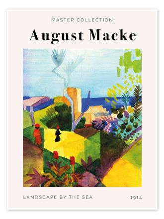 Posterlounge Landscape by the Sea, 1914 Poster von August Macke 50 x 70 cm Bunt Wandbilder Wanddeko