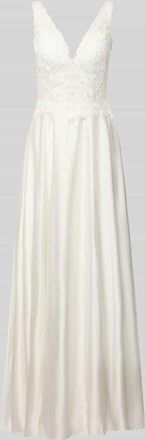 Mascara Abendkleid mit Spitze und breiten Tr&auml;gern