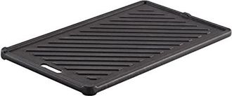 Rösle Grillplatte VIDERO G2-P, Hochwertige Grillplatte aus Gusseisen für Fleisch und kleine Grillstücke, Grillbranding, Platte beidseitig verwendbar, Schwar
