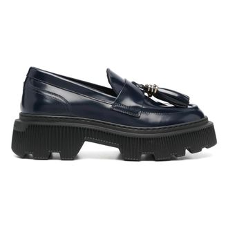 Santoni Leder Loafers Casual Flats - - Shoes - Damen - Blau - 37 1/2 EU