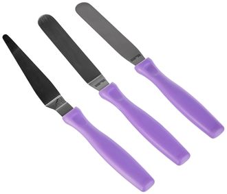 Ibili Ibili Mini-Streichpaletten-Set 3-teilig, Edelstahl, silber/lila, 27 x 12 x 3.5 cm, 3-Einheiten