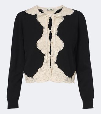 Rixo Cardigan Tassia aus Wolle und Kaschmir mit Spitze