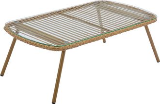 Vente-Unique Gartentisch - Polyrattan - Holzfarben hell - LOUSINI von MYLIA