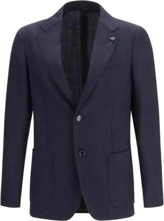 Lardini Homme, Vestes, Bleu, Taille: 2XL Single-Breasted Wool Blazer