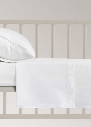 Mango Drap plat berceau percale garment-washed blanc - Home - 100x150cm - MANGO HOME