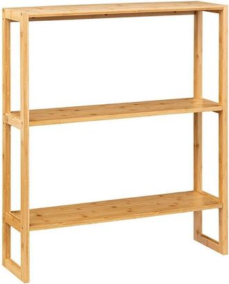 PEGANE Pegane - tagère en bambou avec deux tablettes de rangement coloris naturel - Longueur 69.7 x Profondeur 20 x Hauteur 84 cm