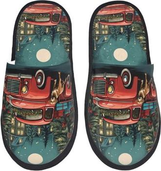 Generic Chaussons Plaid Buffalo De Noël Rouge Épais Pantoufles Antidérapantes Pantoufles En Coton Pour La Maison DIntérieur Chambre M