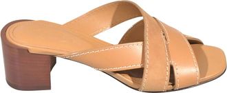 Tod's Femme, Chaussures, Beige, Taille: 37 1/2 EU Sandales en cuir