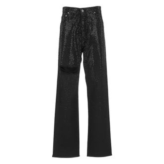 Golden Goose Schwarze Baumwolljeans mit Strassdetails - - Trousers - Damen - Schwarzk - W26