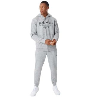 Jack Wills Pinebrook Hoodie mit durchgehendem Rei&szlig;verschluss f&uuml;r Herren (Grau meliert)