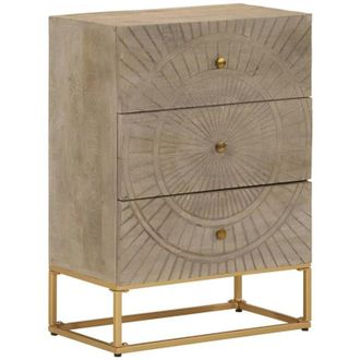 vidaXL vidaXL Commode 55x30x76 cm bois massif de manguier et fer