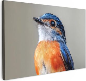 MuchoWow &copy; Wandbilder Gro&szlig; 120x80 cm XXL Wohnzimmer Wanddeko Schlafzimmer Zimmerdeko Wandgem&auml;lde Zimmer Deko auf Wand Dekoration Wall Art Bunt - Vogel - Federn