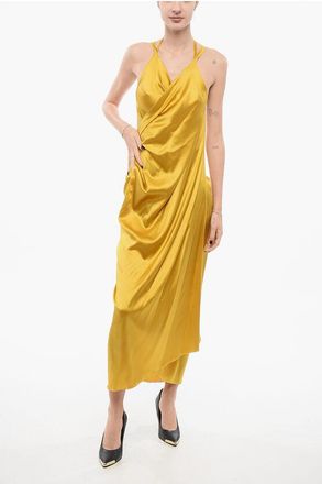 Stephan Janson Satin Dropped Shoulder Dress size S