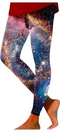 Generic Legging de Sport Femme Imprimé Galaxie Leggings Pantalons de Fitness Confortables et Moulants Legging Slim Fit Leggings sans Couture Legging Exercice 