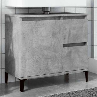 vidaXL Vidaxl - Armoire d&eacute;vier gris b&eacute;ton 65x33x60 cm bois ding&eacute;nierie