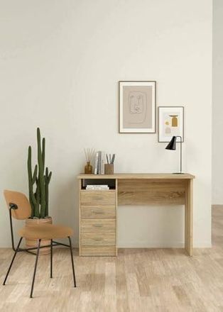 Dmora Bureau Rachel, Pupitre Polyvalent, Table de Bureau pour PC, Plan de Travail, 110x49 h76 cm, Ch?ne