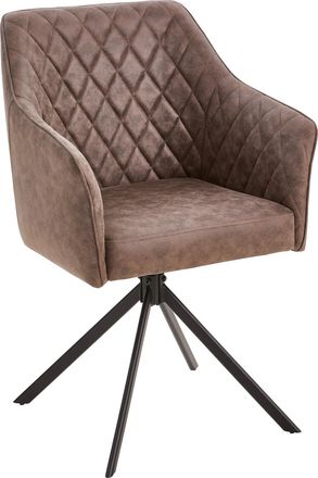 Livetastic Armlehnstuhl, Braun, Holz, Metall, Textil, Pappel, Sperrholz, F&uuml;llung: Schaumstoff, eckig, 61x91x58 cm, Esszimmer, St&uuml;hle, Esszimmerst&uuml;hle, Armlehnens