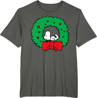 Peanuts Weihnachten Snoopy T-Shirt, Herren, Kurzarm, S, Blau