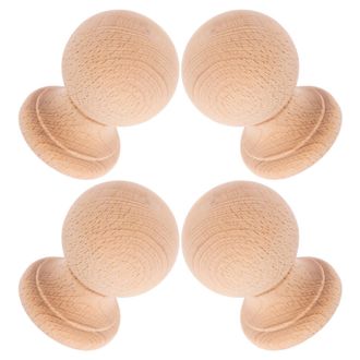 Cabilock Massive Holz Balusterpfostenkappen 4 St&uuml;ck Geschnitzte Bettpfosten Zieraufs&auml;tze Naturbelassenes Holz 6x4cm Dekorative Treppenpfosten Endst&uuml;cke f&uuml;r Sel