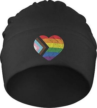 Generic Unisexe Bonnet &Agrave; Revers Coeur R&eacute;tro De La Fiert&eacute; Gay LGBT Bonnet dhiver Chaud Hiver Chapeaux Classique Bonnets Tricot&eacute; pour Quotidien Course Patinage
