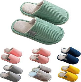 Generic Pantoufles &agrave; enfiler pour homme et femme, chaussures dint&eacute;rieur d&eacute;contract&eacute;es de couleur unie avec doublure en fausse fourrure et mousse &agrave; m&eacute;moire de 