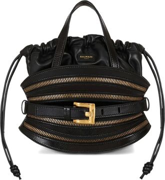 Balmain mini sac cabas Shuffle à ceinture zippée - Noir
