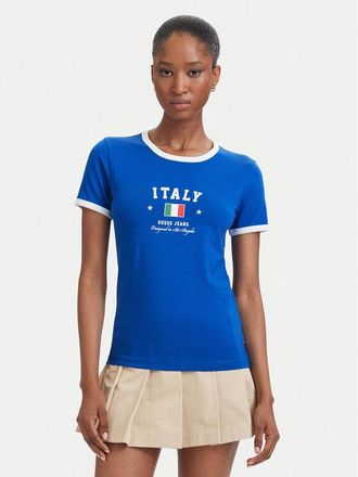 Guess T-Shirt W6YI16 K3995 Blau Slim Fit