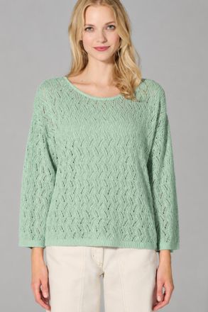 Hempage Hempage Damen vegan Pullover Openwork Menta Gr&uuml;n