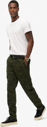 Superdry Pantalon cargo en coton à imprimé camouflage surteint-Vert
