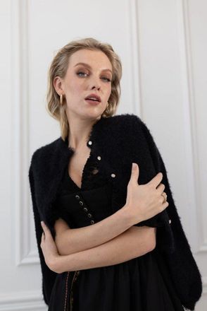 Madame Marie Strickjacke Trachtenstrickjacke Nivora lichtgrau