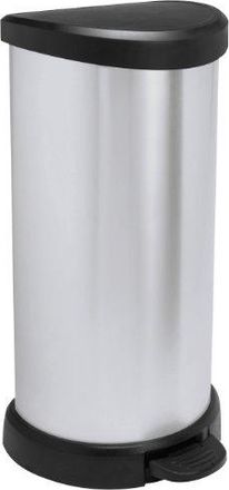 Curver Treteimer mit 40 l, Stahl-Finish, Deckel und Beutelring